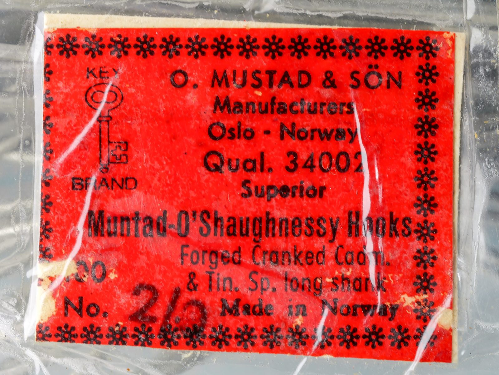 Mustad 34002 O'Shaughnessy 2/0 — Vintage Tinned Hook | garrenwood.com