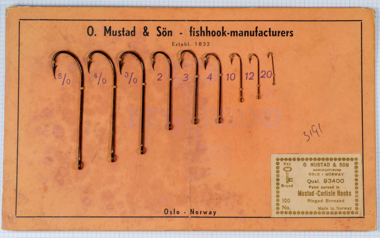 Mustad 93400 Carlisle Hook — Mustad Hook Reference | garrenwood.com