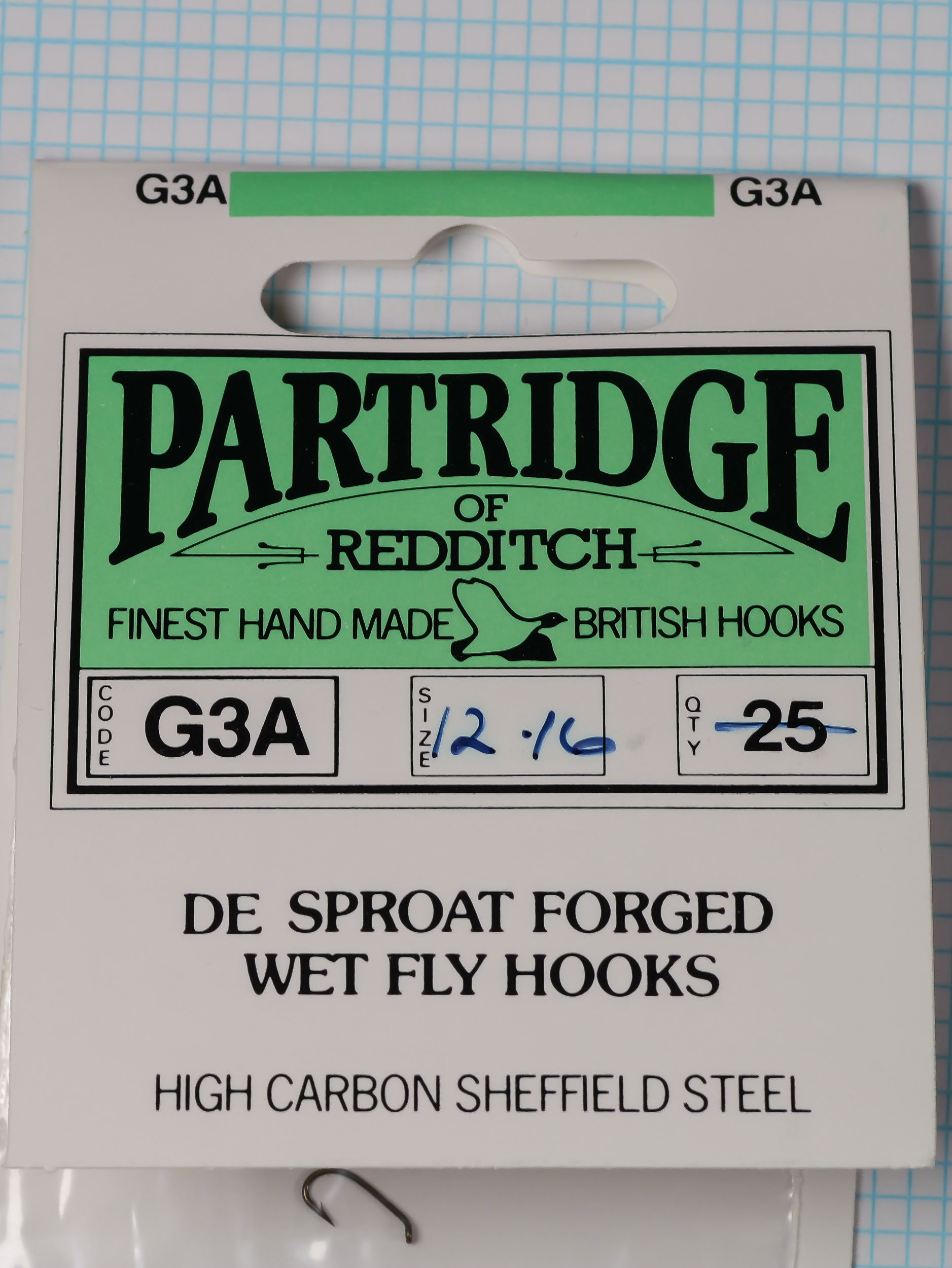 Partridge G3A Hooks – DE Sproat Forged Wet Fly Hooks – Garren Wood