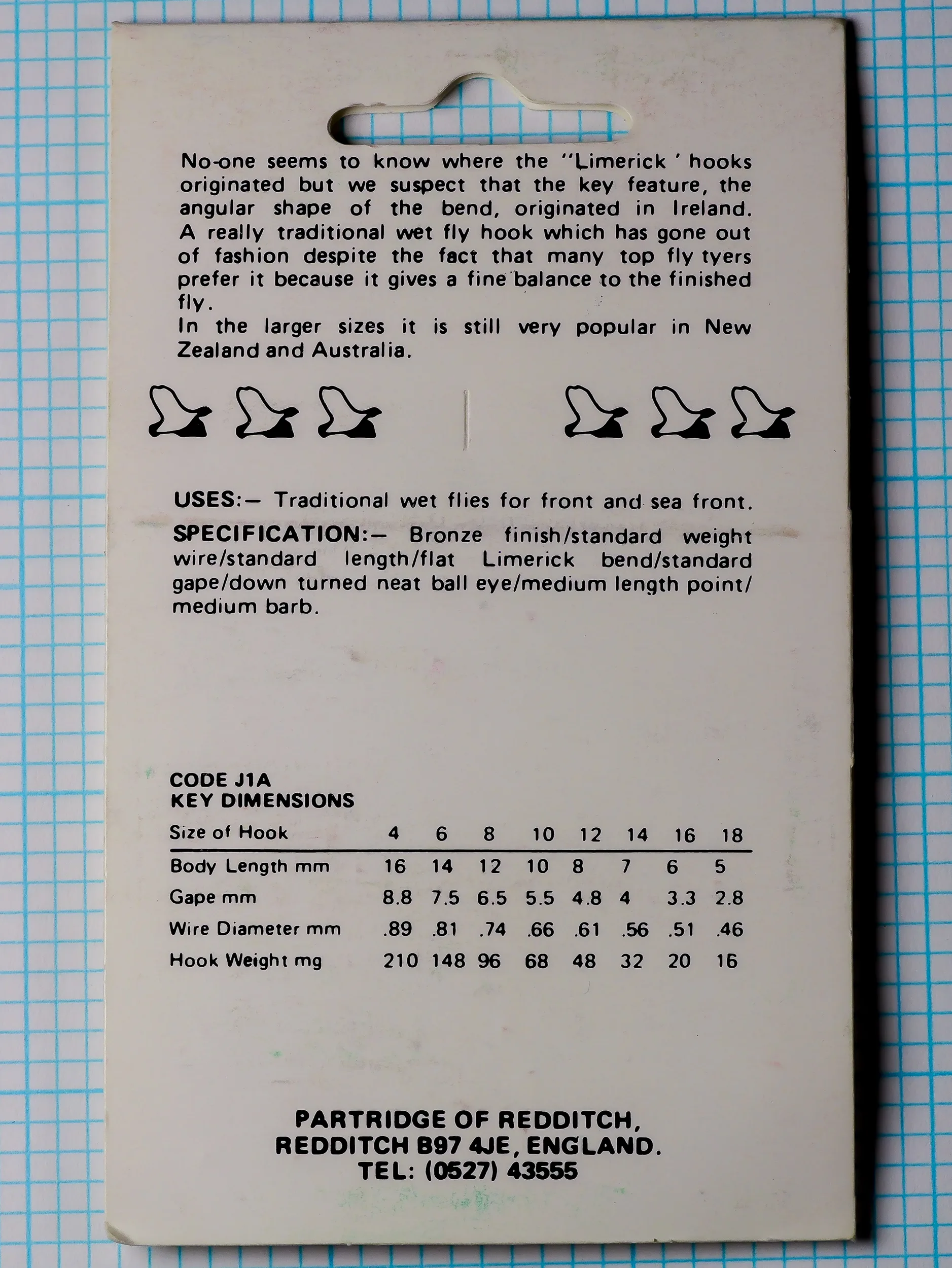 Partridge J1A Hooks – Partridge Limerick Wet Fly Hooks – Garren Wood